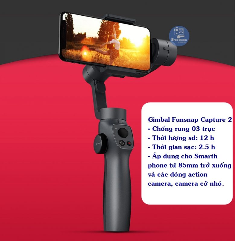 Gimbal- Tay Cầm Chống Rung FunSnap Capture 2 - Sống Channel