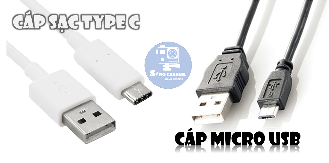 Dây Cáp Sạc Camera Hành Động (Micro, Type C)