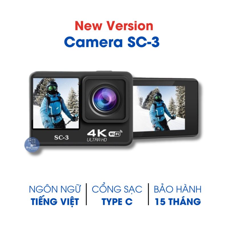 Camera SC-3 - Camera Làm VLog - Quay 4K, Có Màn Hình Selfie